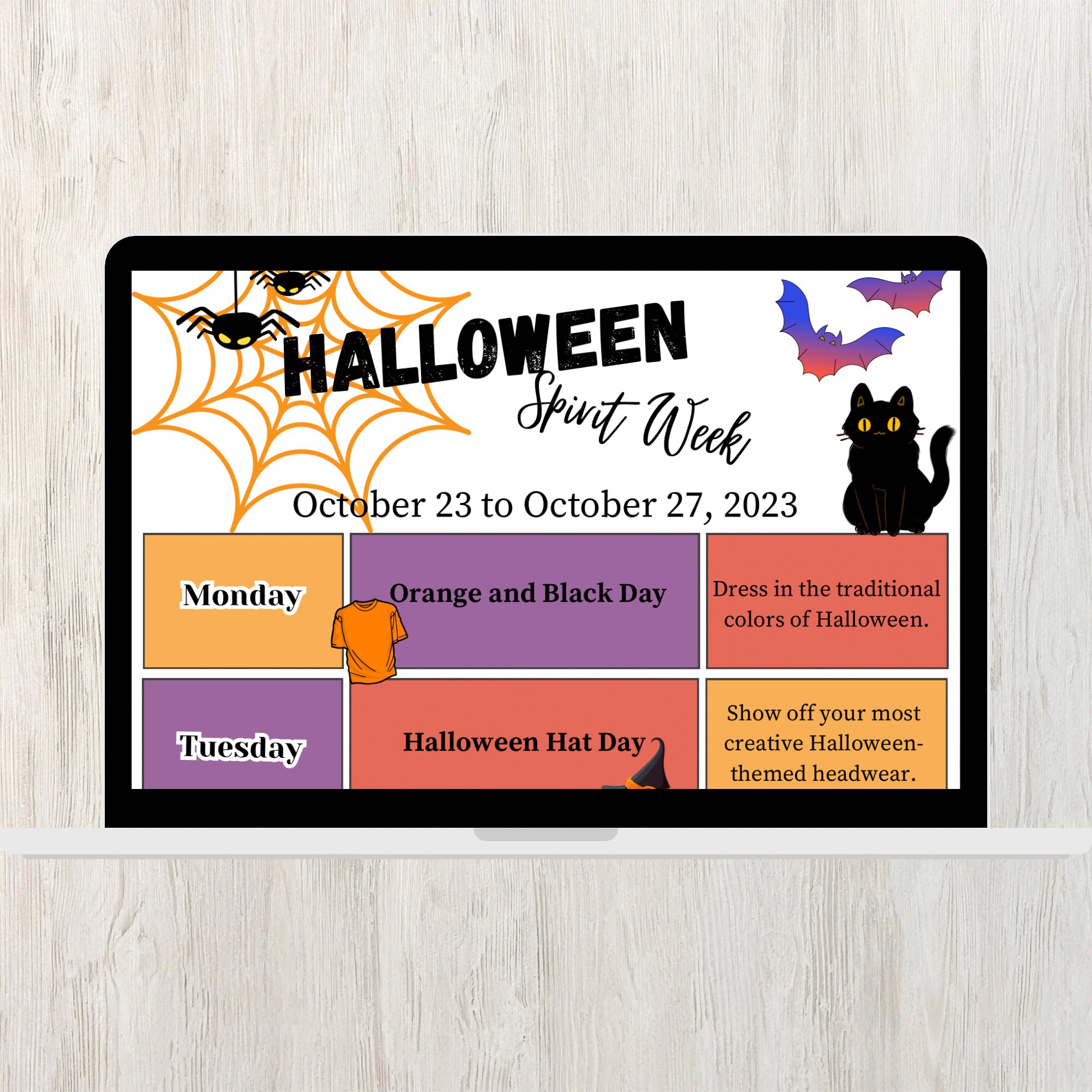 Halloween School Spirit Week Flyer Version 2| Halloween Classroom Party ...