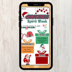 Christmas Spirit Week Flyer Template Fully Customizable Spirit Week ...