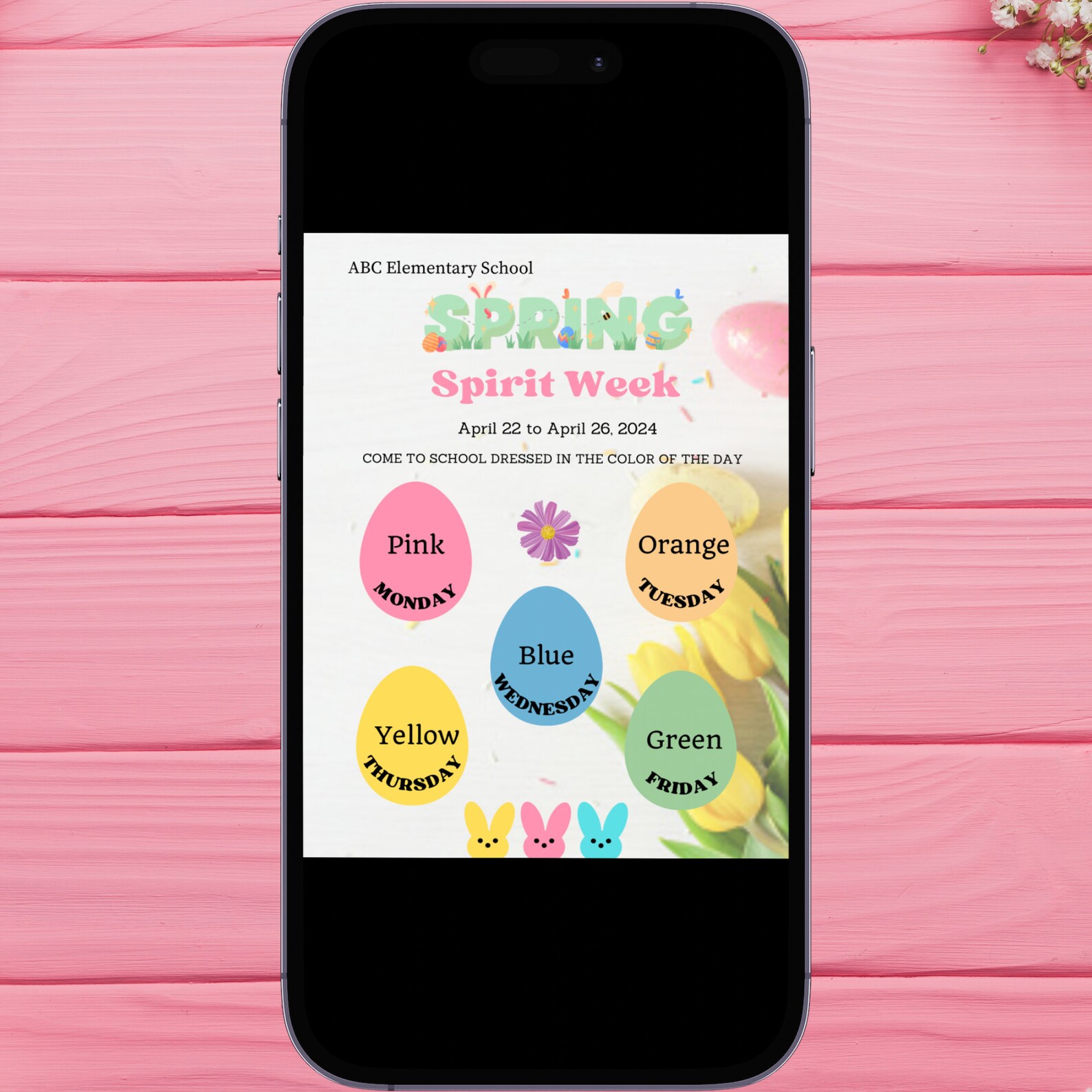 Spring Spirit Week V4 Editable Flyer Template | Letter Size Canva ...