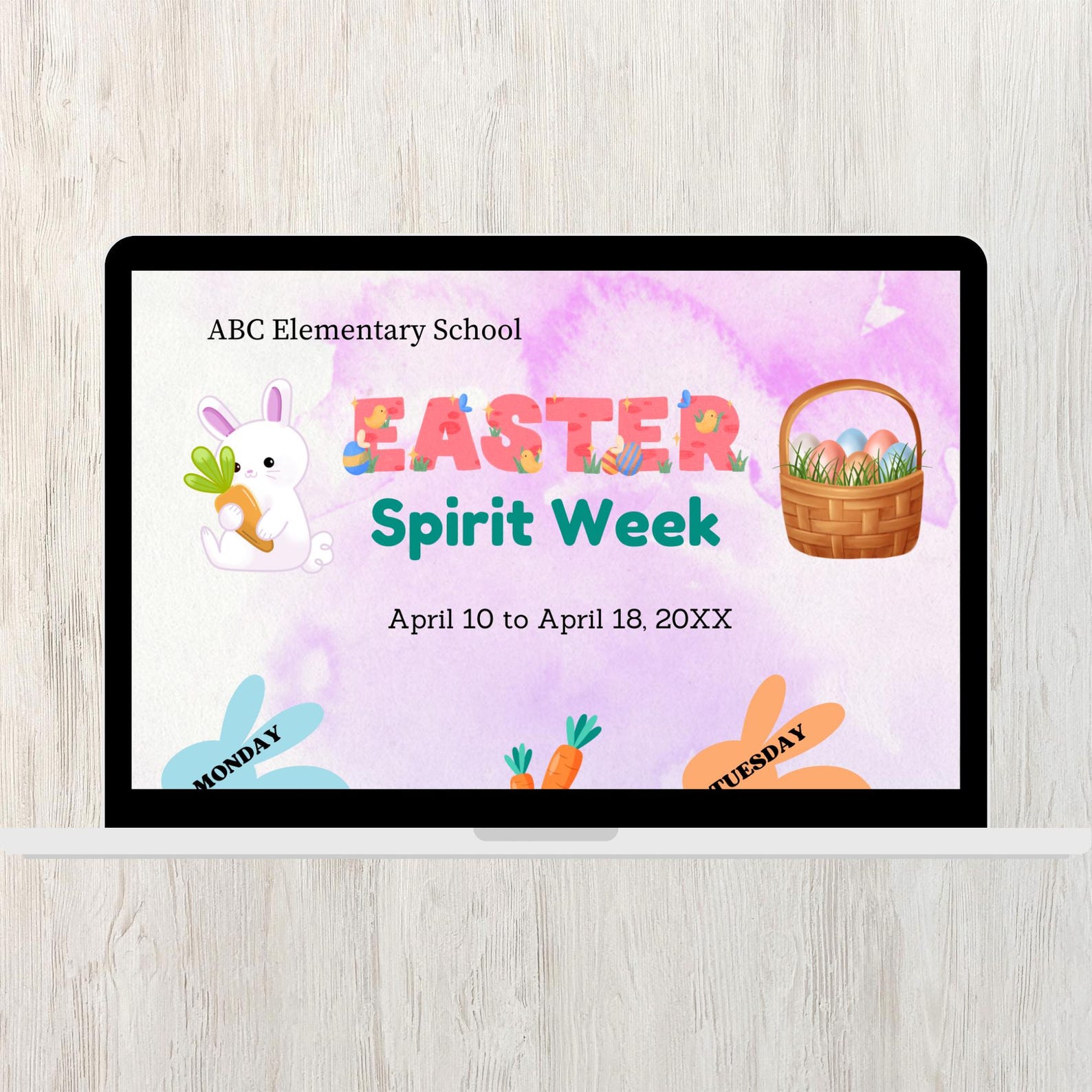 Easter Spirit Week Editable Template V4 for School, Daycare or ...