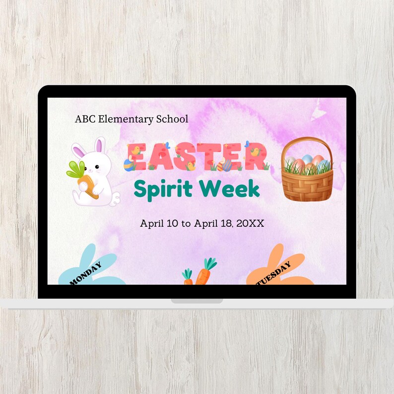 Easter Spirit Week Editable Template V4 for School, Daycare or ...