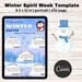 Winter Spirit Week Editable Template Version 3 for School, Daycare or ...