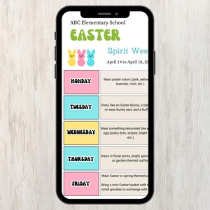 Easter Spirit Week Editable Template Version 1 for School, Daycare or ...