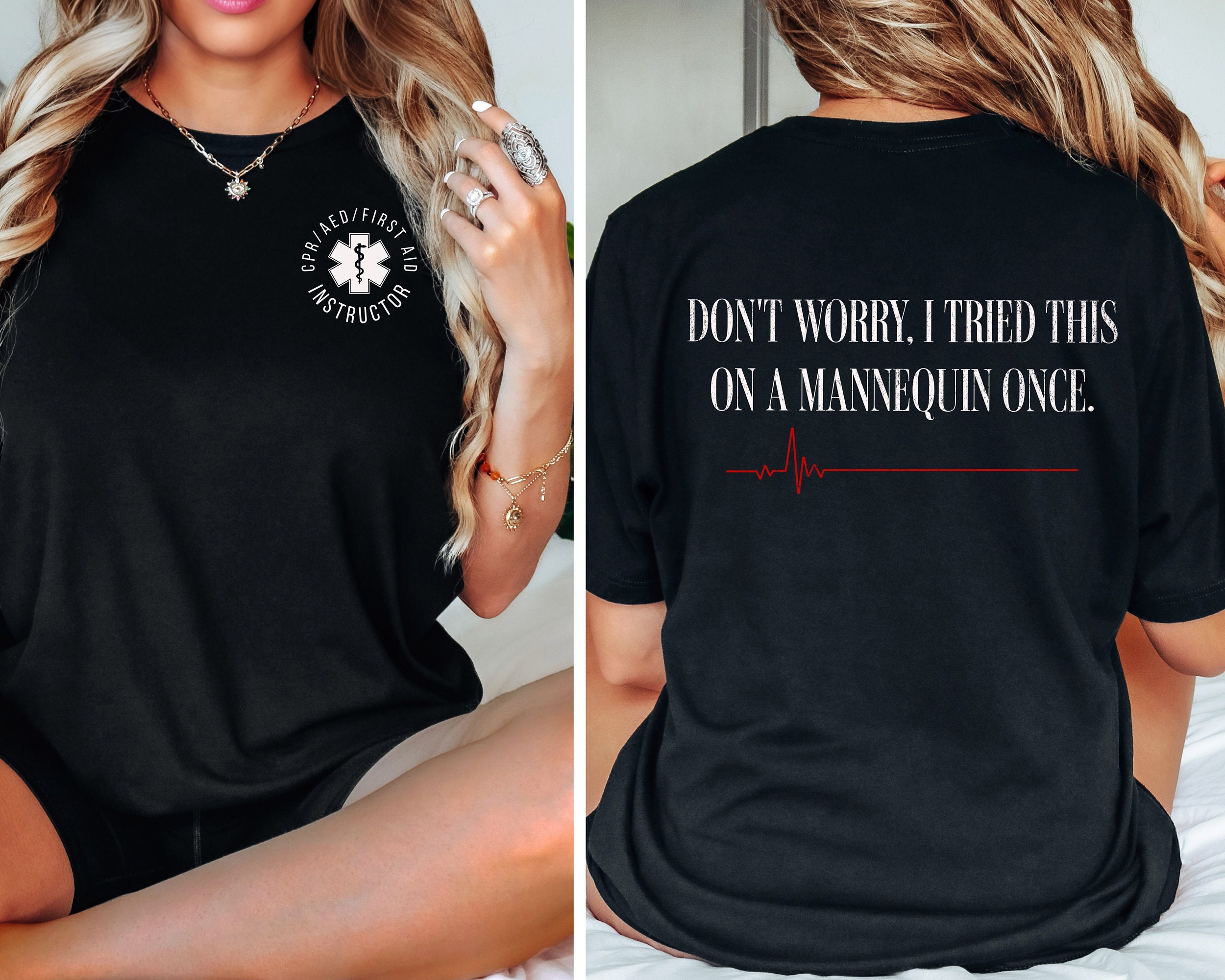 CPR AED BLS First Aid Instructor Shirt, I Tried This on a Mannequin ...