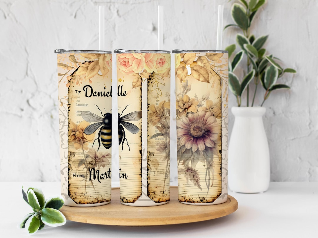 Personalized Bumblebee Tumbler, Custom Name Bee 20 Oz Tumbler With ...