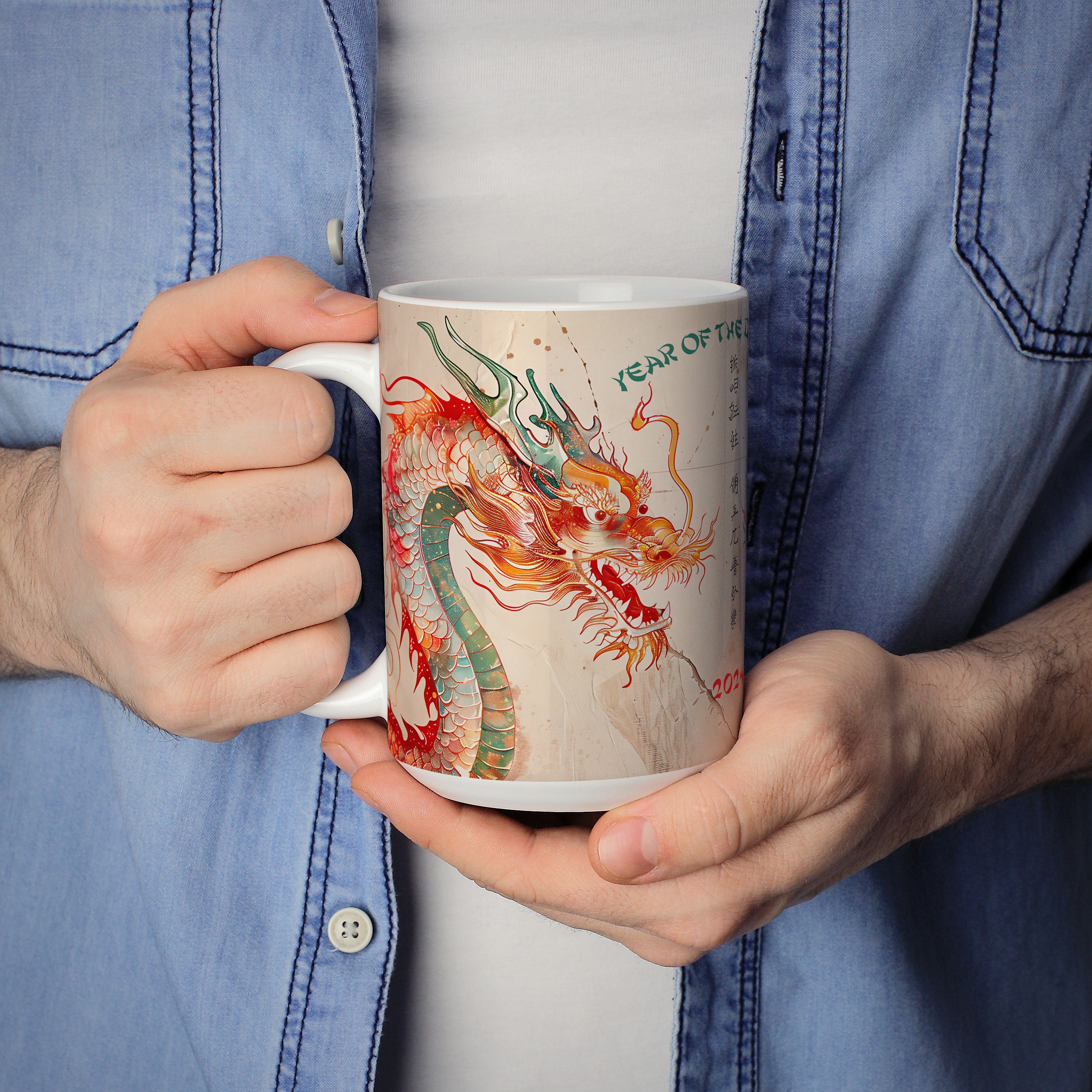 Year of the Dragon, YOD 2024, Chinese Dragon Mug, Vintage Dragon Mug ...