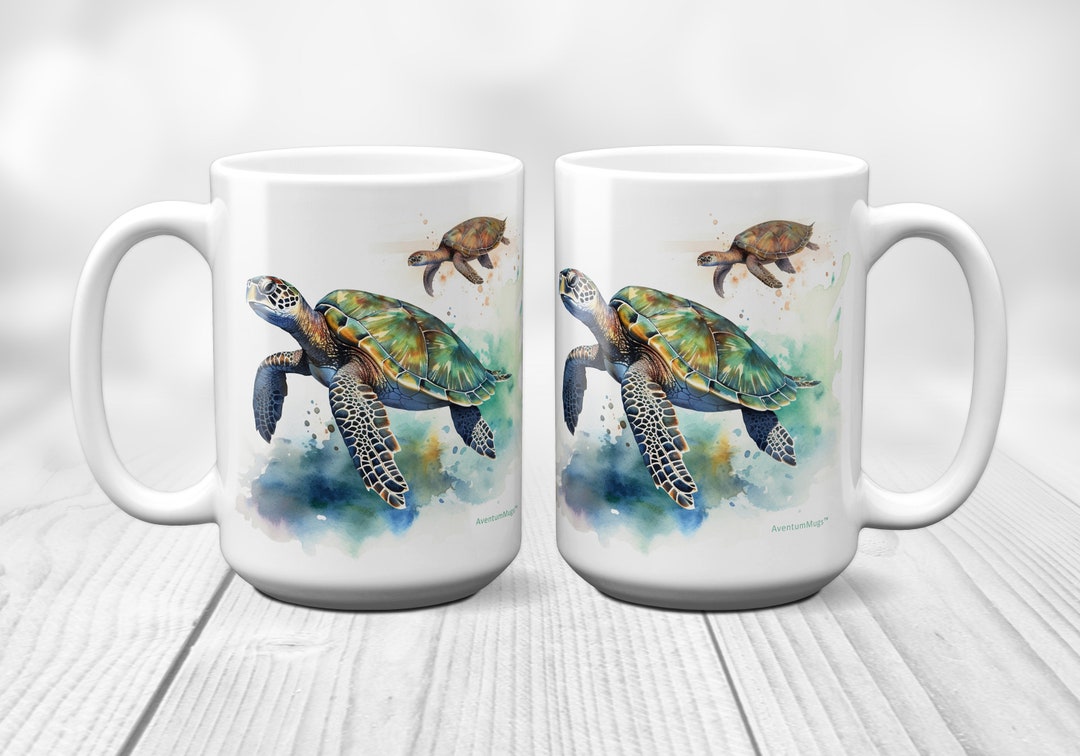 Tropical Sea Turtles Ceramic Coffee Mug. Best Ceramic Mug for Coffee ...
