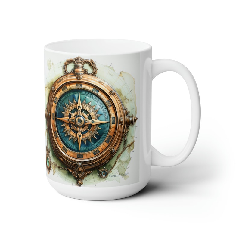 Mariner's Ceramic Nautical Compass Coffee Mug Seafarer Gift, Sailor's ...
