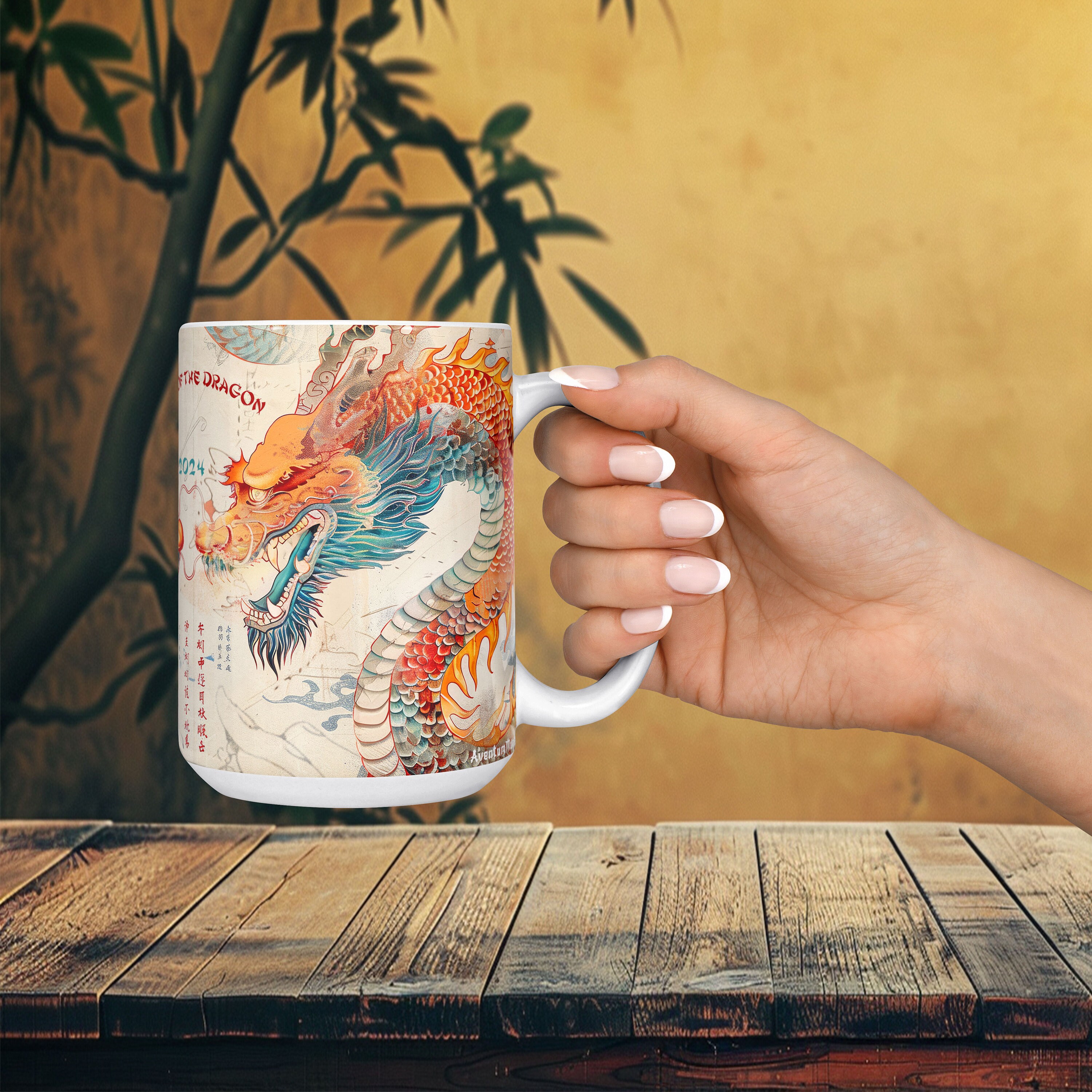 Year of the Dragon, YOD 2024, Chinese Dragon Mug, Vintage Dragon Mug ...