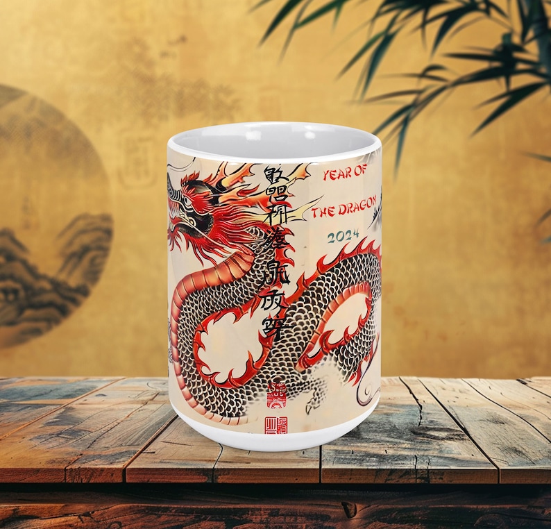 Year of the Dragon, YOD 2024, Chinese Dragon Mug, Vintage Dragon Mug ...