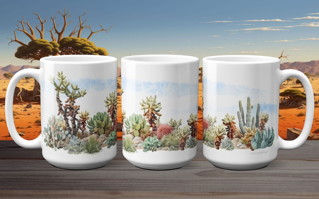 Southwest Desert Cactus Ceramic Coffee Mug, Cholla Cactus Mug, Cactus ...