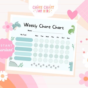 Baby Dinosaur Chore Chart Printable, Chore Chart for Kids Printable ...