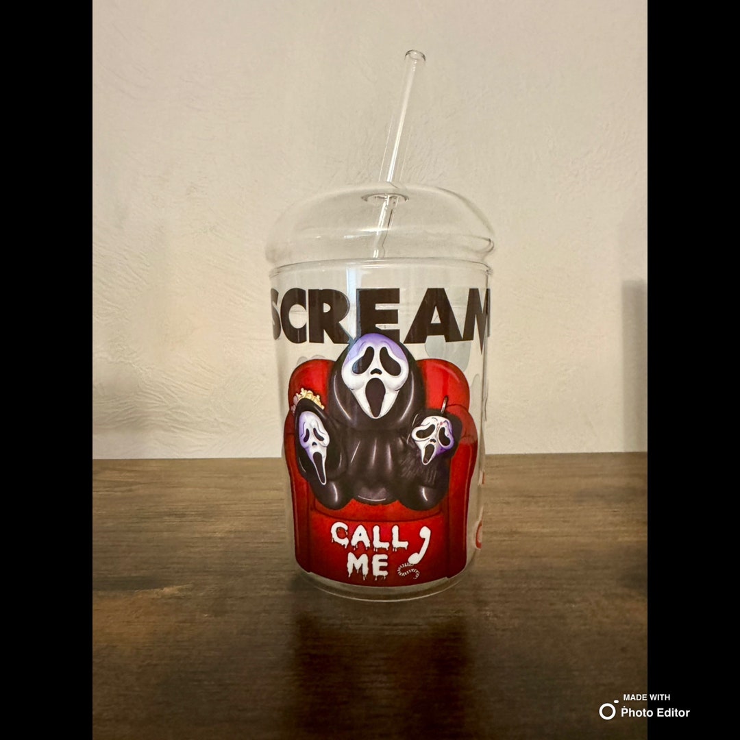 Scary Movie Popcorn Ghost 90s Slasher Flicks 15 Oz Glass Cup - Etsy