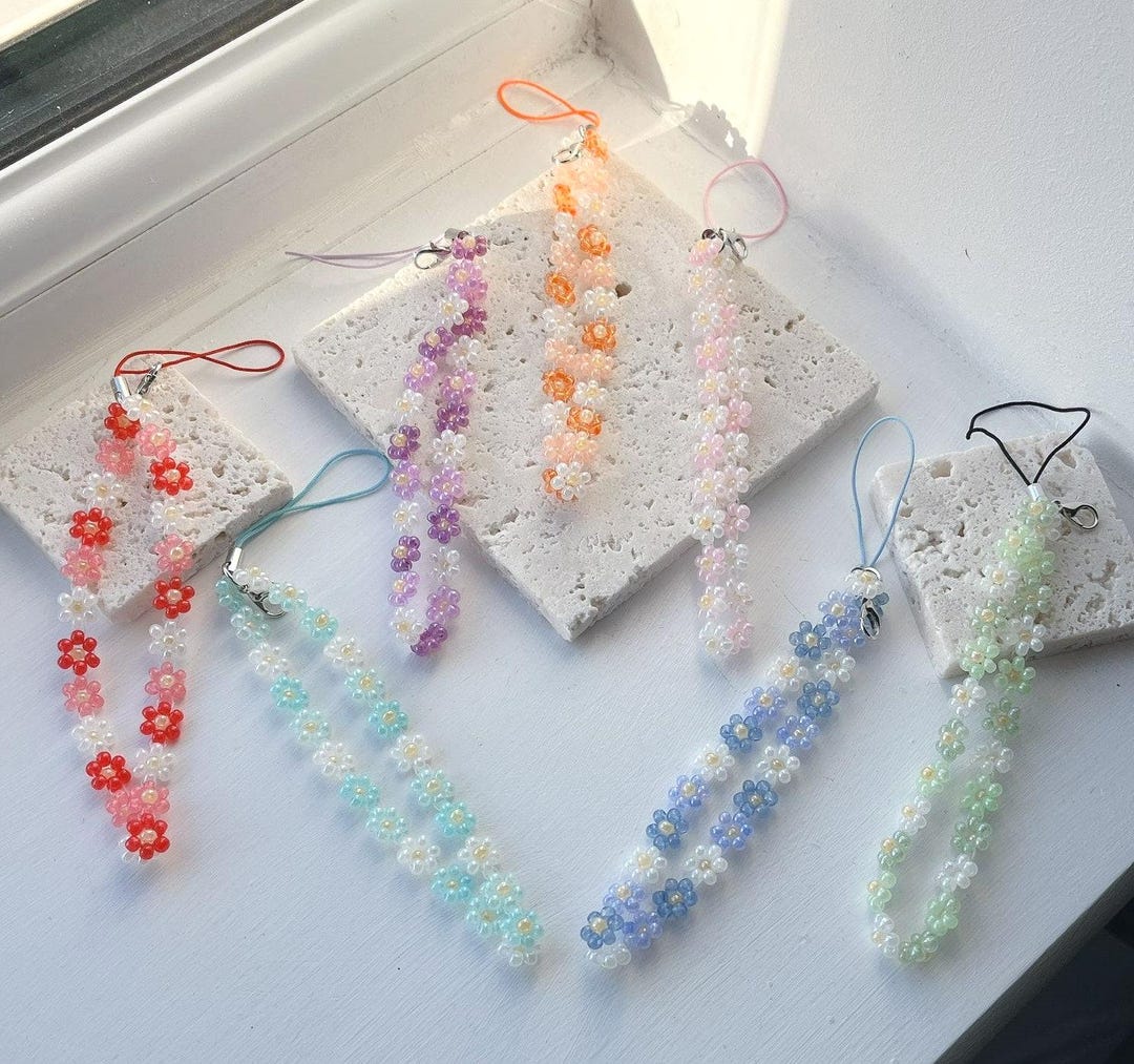 Simple Flower Phone Strap/ Phone Charm - Etsy