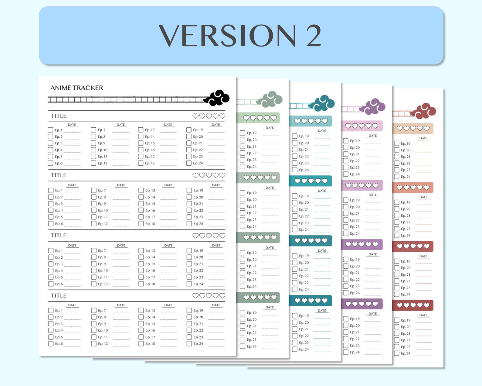 Digital or Printable Anime Tracker, Anime Log, Watching Planner, Track ...