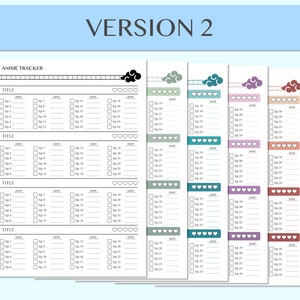 Digital or Printable Anime Tracker, Anime Log, Watching Planner, Track ...