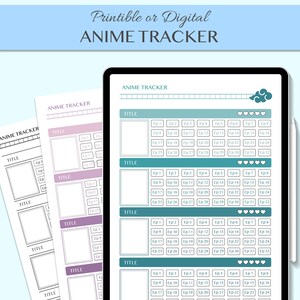 Digital or Printable Anime Tracker, Anime Log, Watching Planner, Track ...