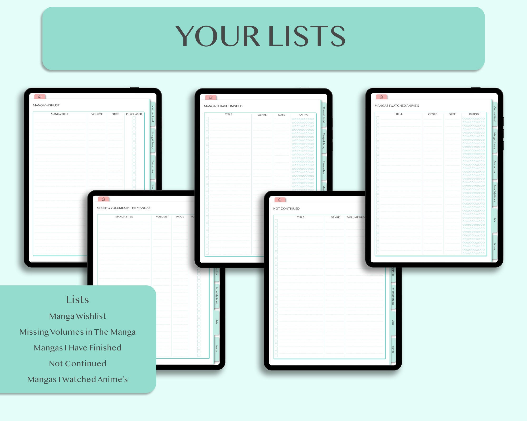 Digital Manga Reading Journal for Tracking and Organizing Your Manga ...