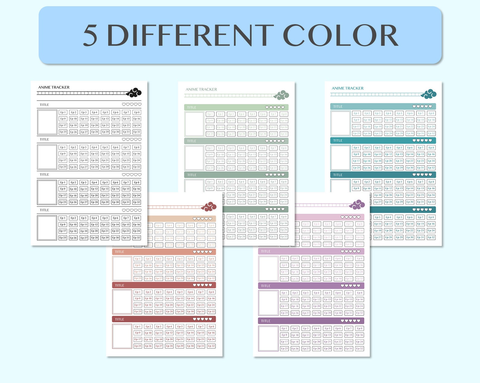 Digital or Printable Anime Tracker, Anime Log, Watching Planner, Track ...