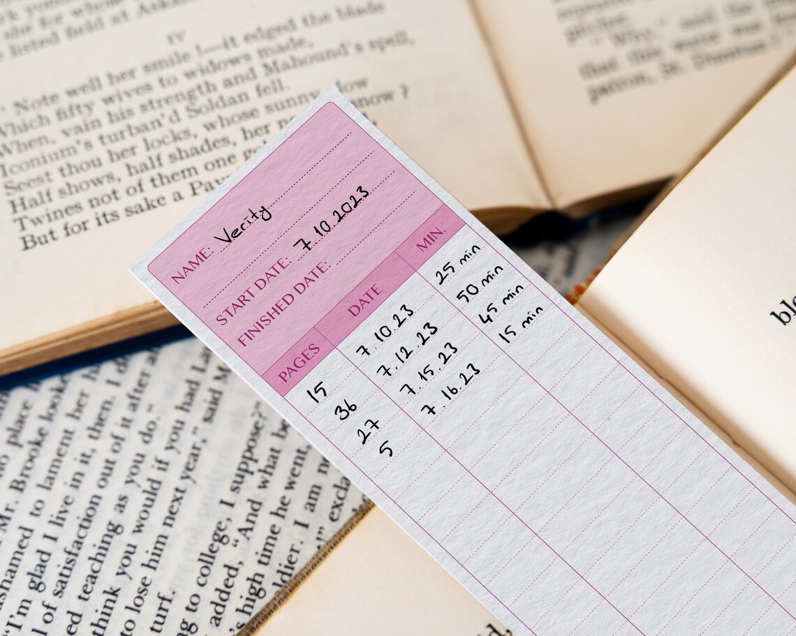 Printable Reading Log Bookmarks Downloadable Bookmarks - Etsy