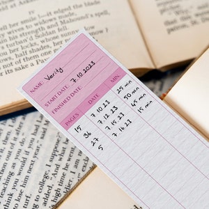 Printable Reading Log Bookmarks, Downloadable Bookmarks, Instant ...