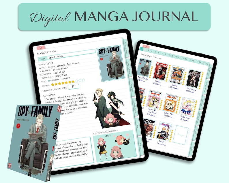 Digital Manga Reading Journal for Tracking and Organizing Your Manga ...