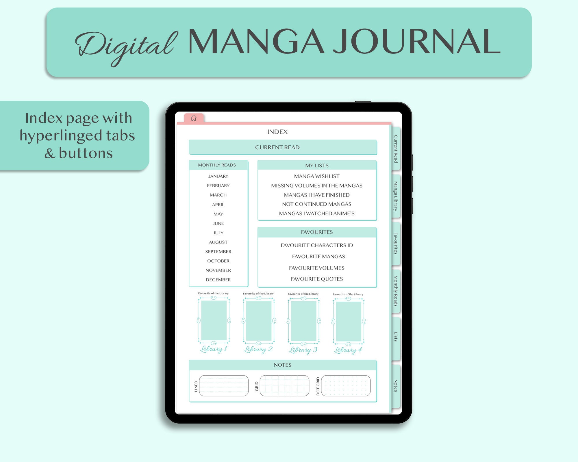 Digital Manga Reading Journal for Tracking and Organizing Your Manga ...