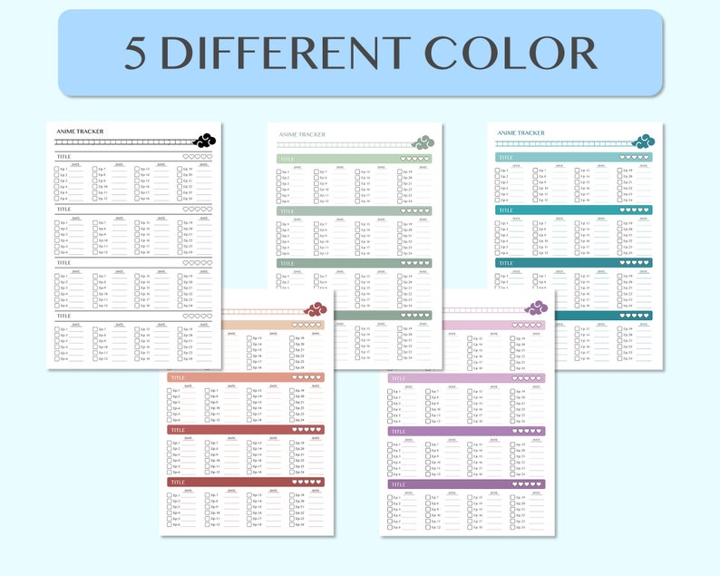 Digital or Printable Anime Tracker Anime Log Watching - Etsy