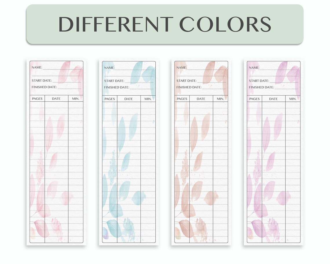 Printable Reading Log Bookmarks Downloadable Bookmarks - Etsy