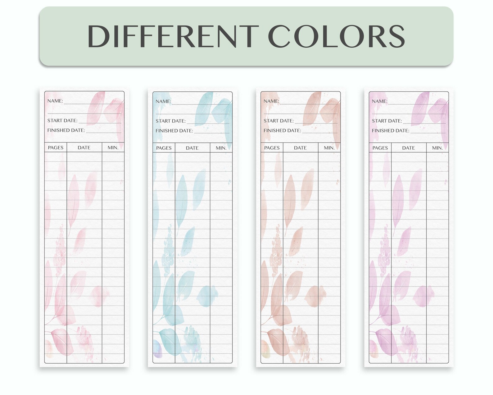 Printable Reading Log Bookmarks Downloadable Bookmarks - Etsy