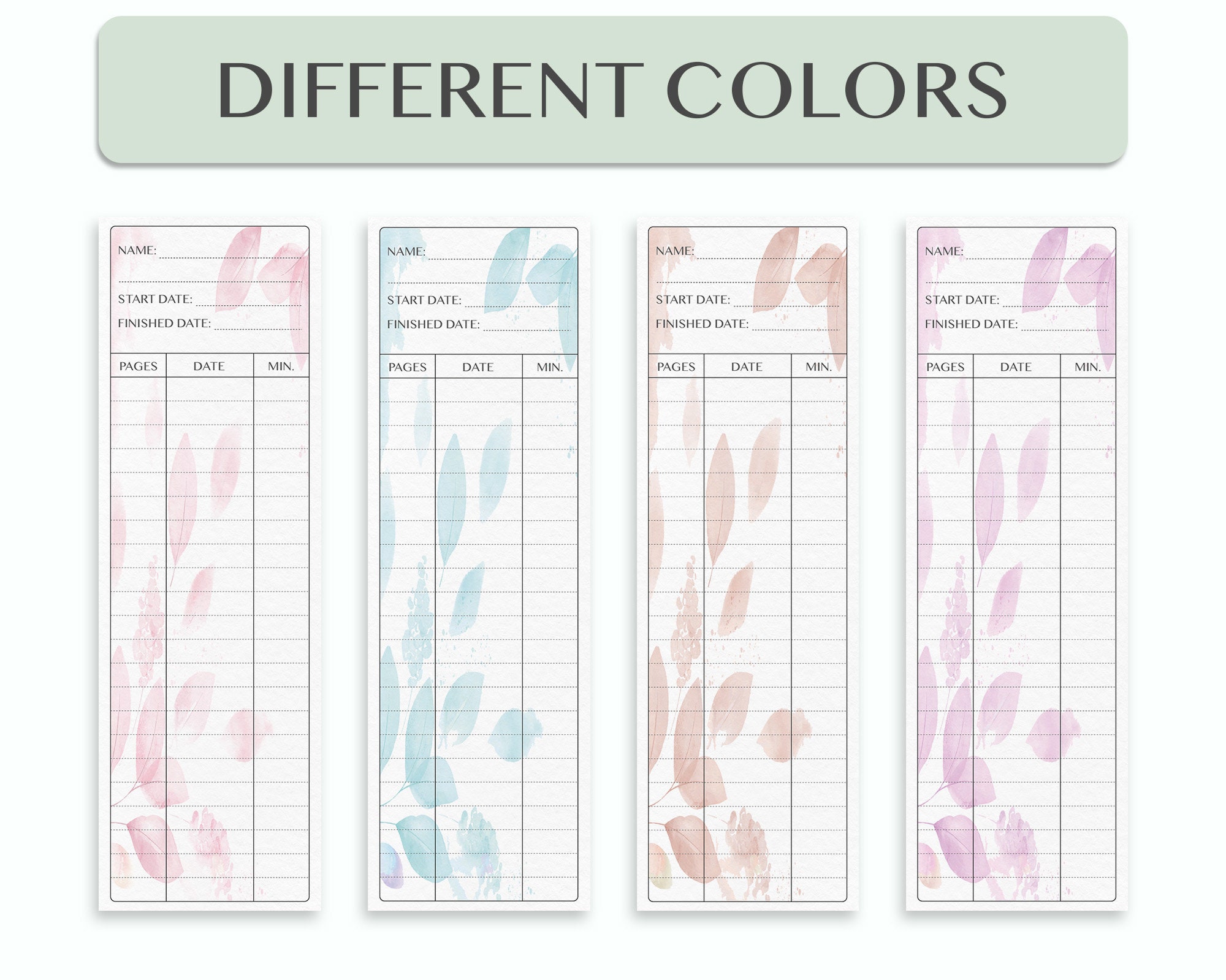 Printable Reading Log Bookmarks Downloadable Bookmarks - Etsy