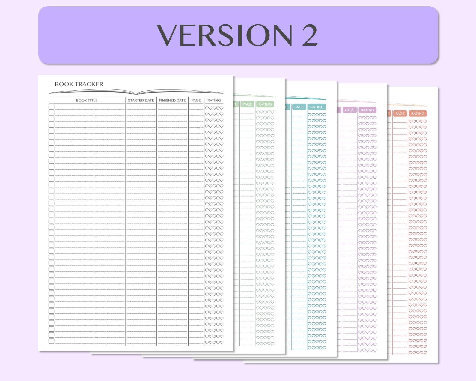 Printable & Fillable Book Tracker, Reading Log, Book Reading List ...