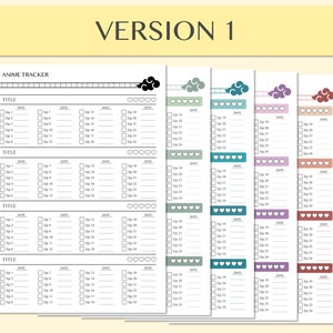 Printable & Fillable Anime Tracker, Anime Log, Watching Planner, Anime ...