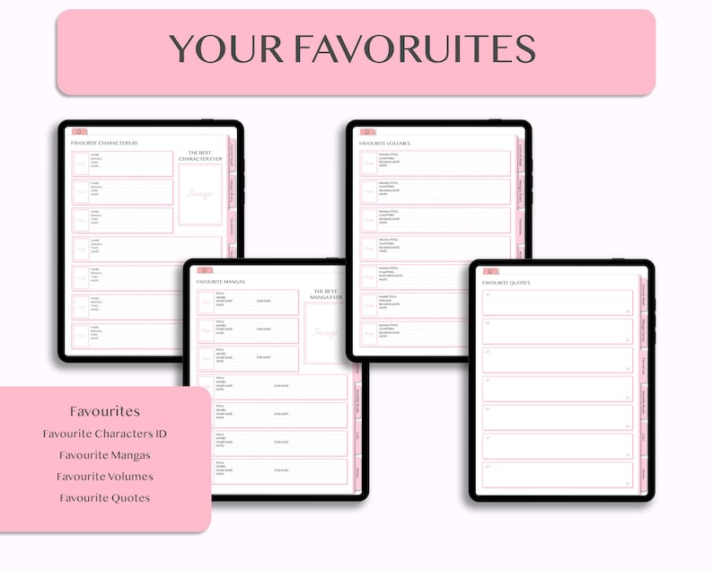 Digital Manga Reading Journal for Tracking and Organizing Your Manga ...