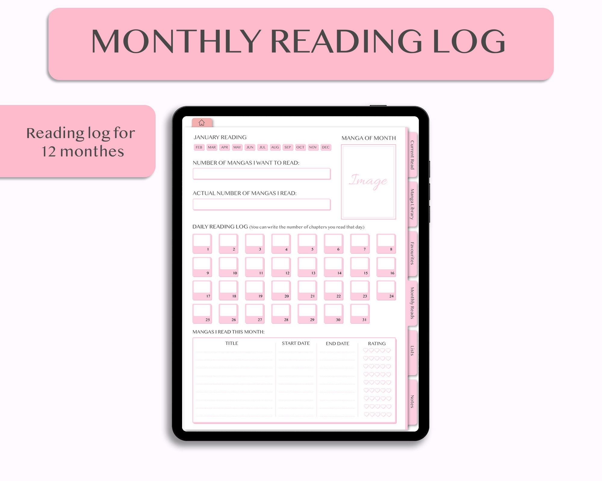 Digital Manga Reading Journal for Tracking and Organizing Your Manga ...