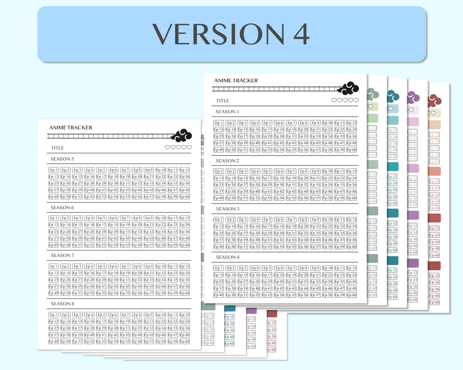 Digital or Printable Anime Tracker, Anime Log, Watching Planner, Track ...