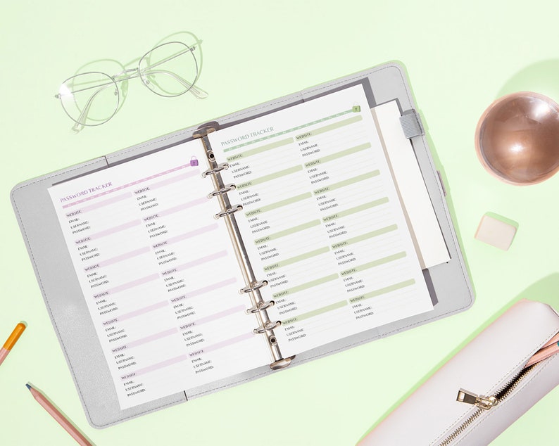 Printable & Fillable Password Tracker, Password Log, Password Keeper ...