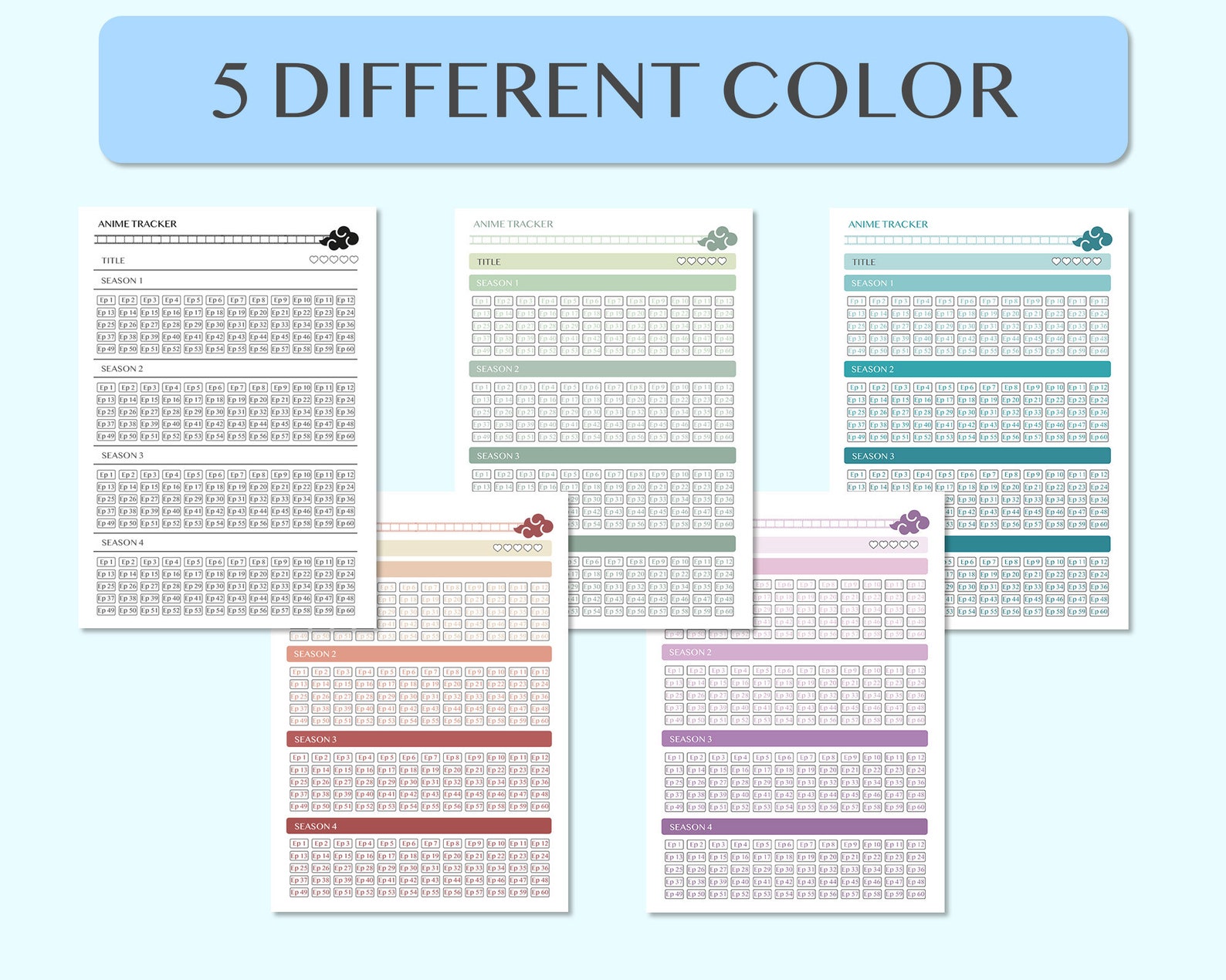Digital or Printable Anime Tracker, Anime Log, Watching Planner, Track ...