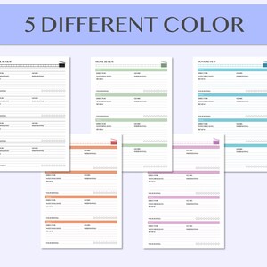 Printable & Fillable Movie Tracker, Movie Journal, Movie Review, Movie ...