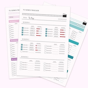 Printable TV Series Tracker for Organizing, TV Show Journal, TV Episode ...