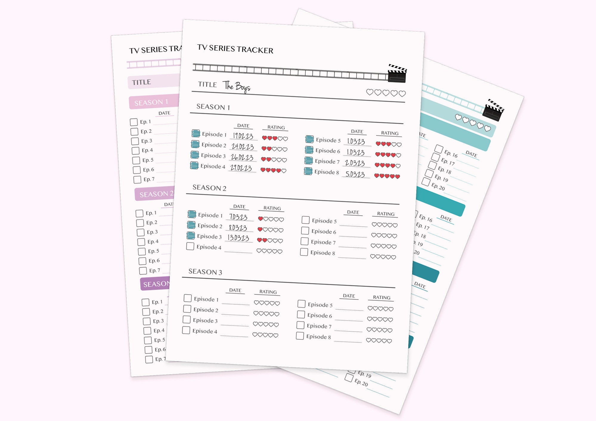 Printable TV Series Tracker for Organizing, TV Show Journal, TV Episode ...