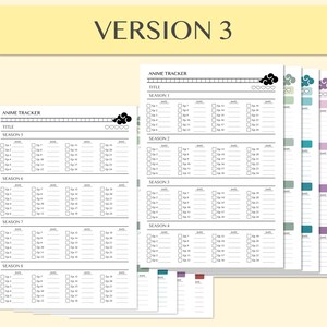 Printable & Fillable Anime Tracker, Anime Log, Watching Planner, Anime ...