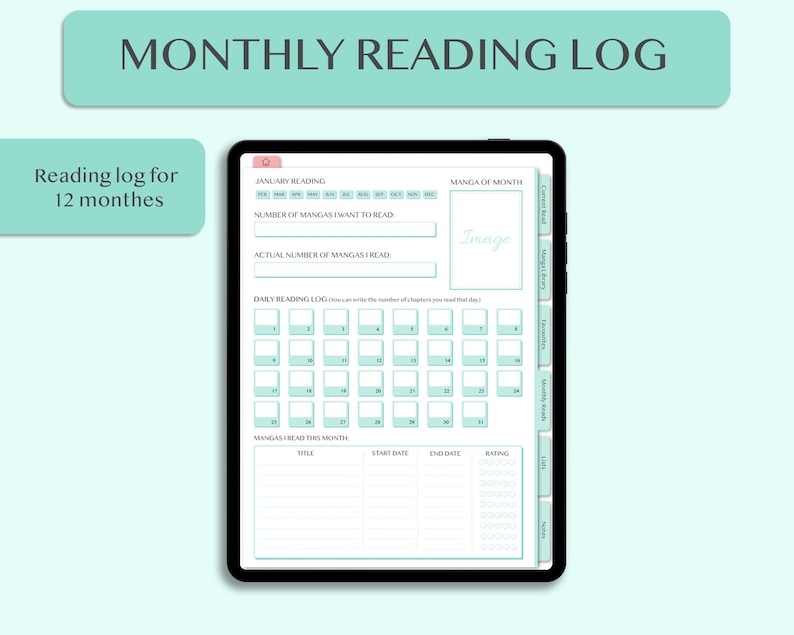 Digital Manga Reading Journal for Tracking and Organizing Your Manga ...