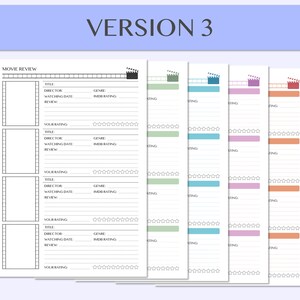 Printable & Fillable Movie Tracker, Movie Journal, Movie Review, Movie ...