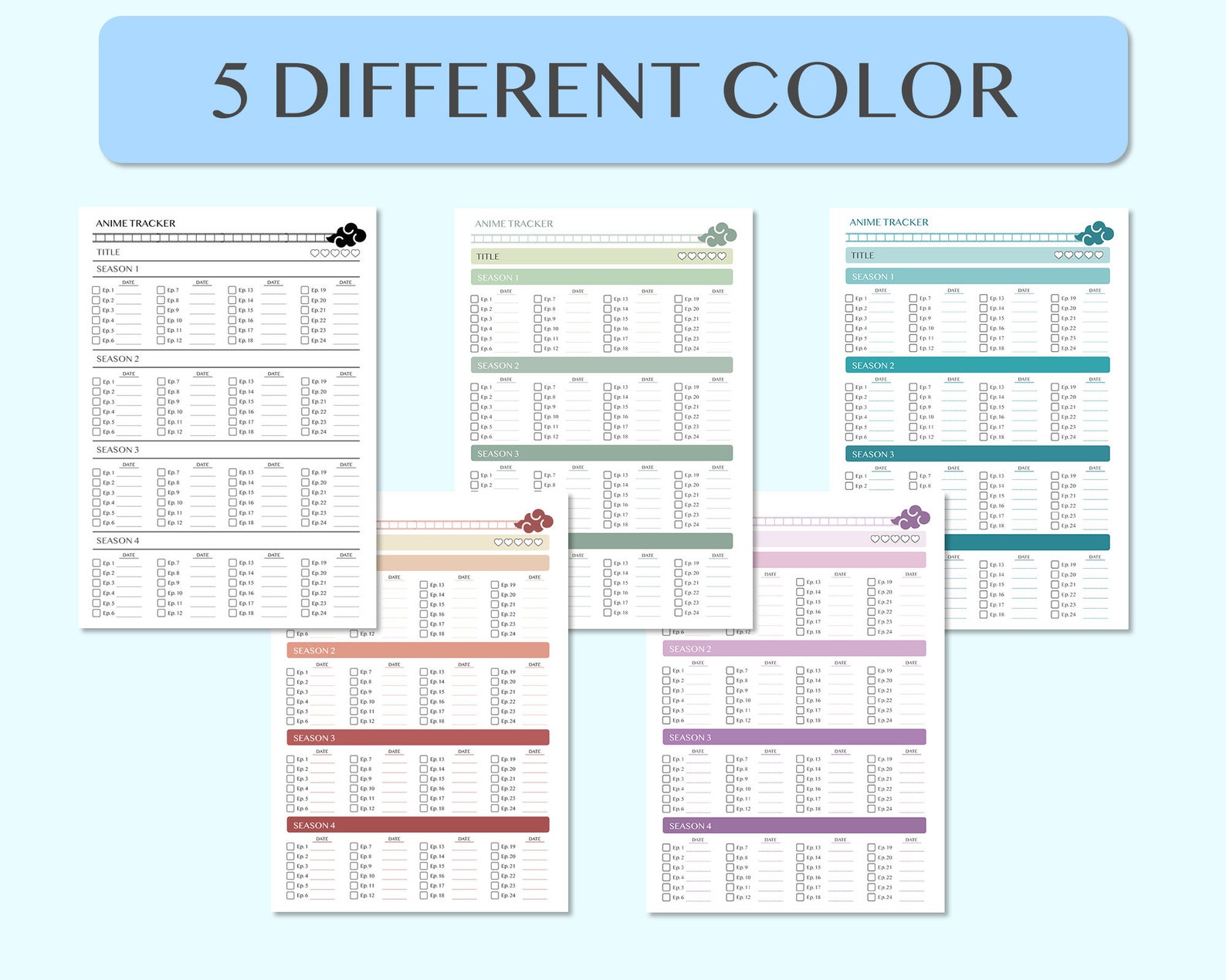 Digital or Printable Anime Tracker, Anime Log, Watching Planner, Track ...