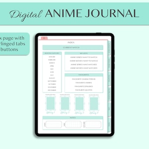 Digital Anime Journal for Goodnotes, Anime Reviews, Minimal Anime ...