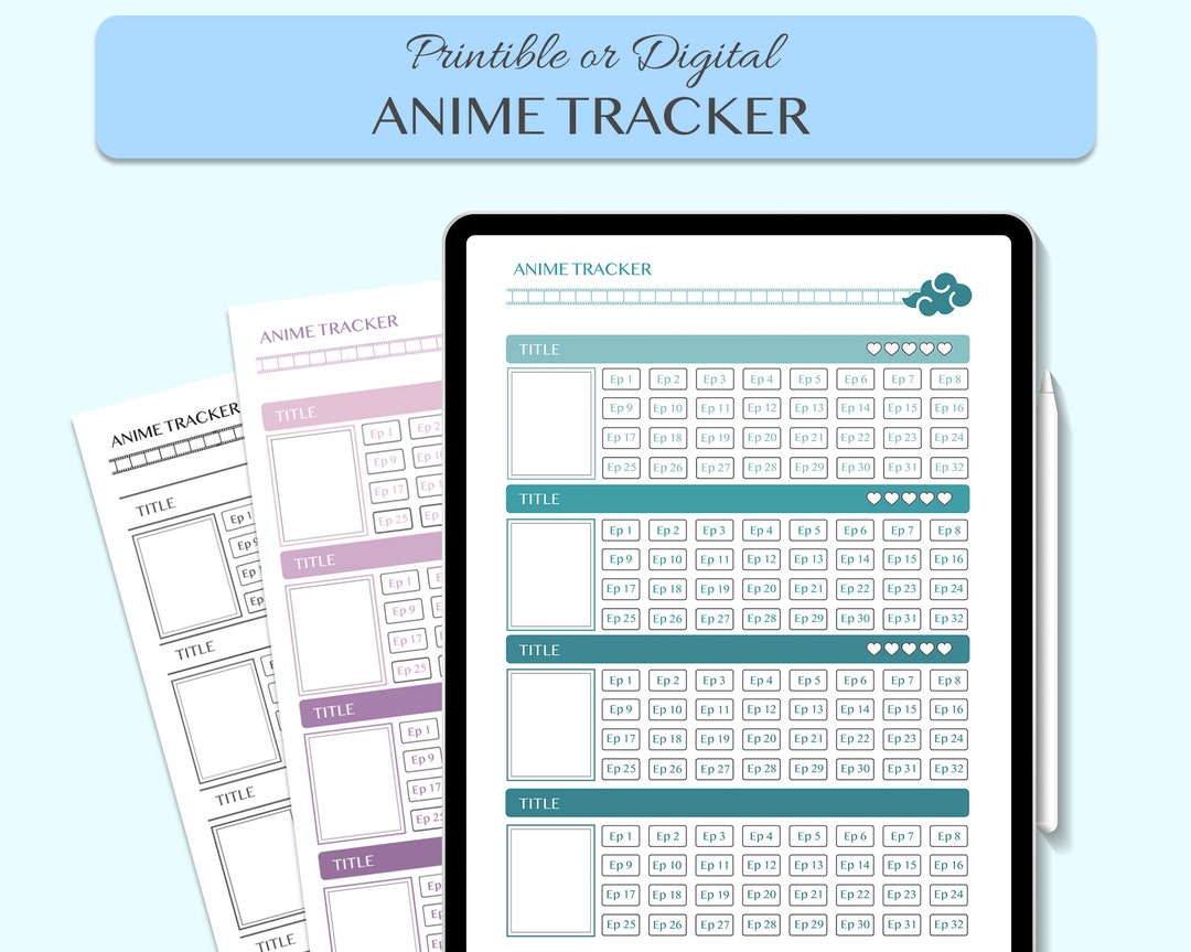 Digital or Printable Anime Tracker Anime Log Watching - Etsy