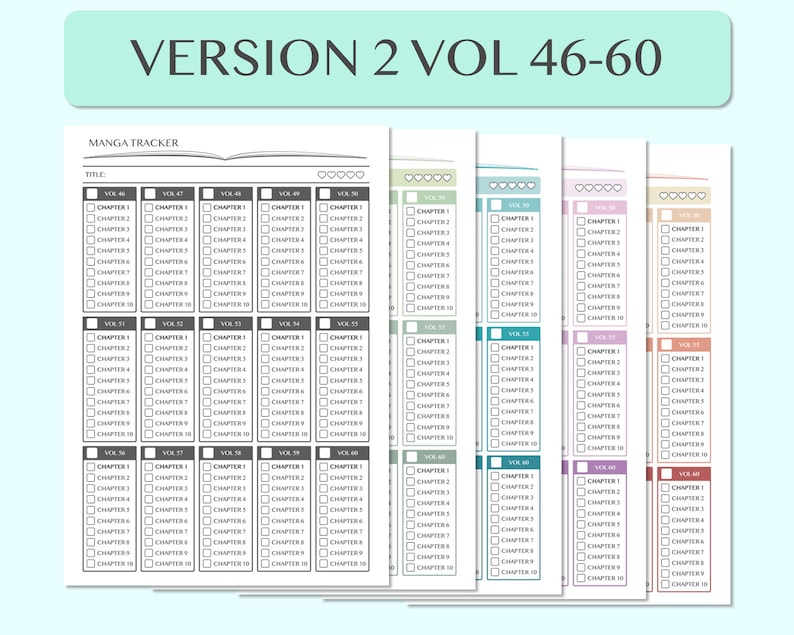 Printable & Fillable Manga Tracker, Manga Reading Journal, Manga ...