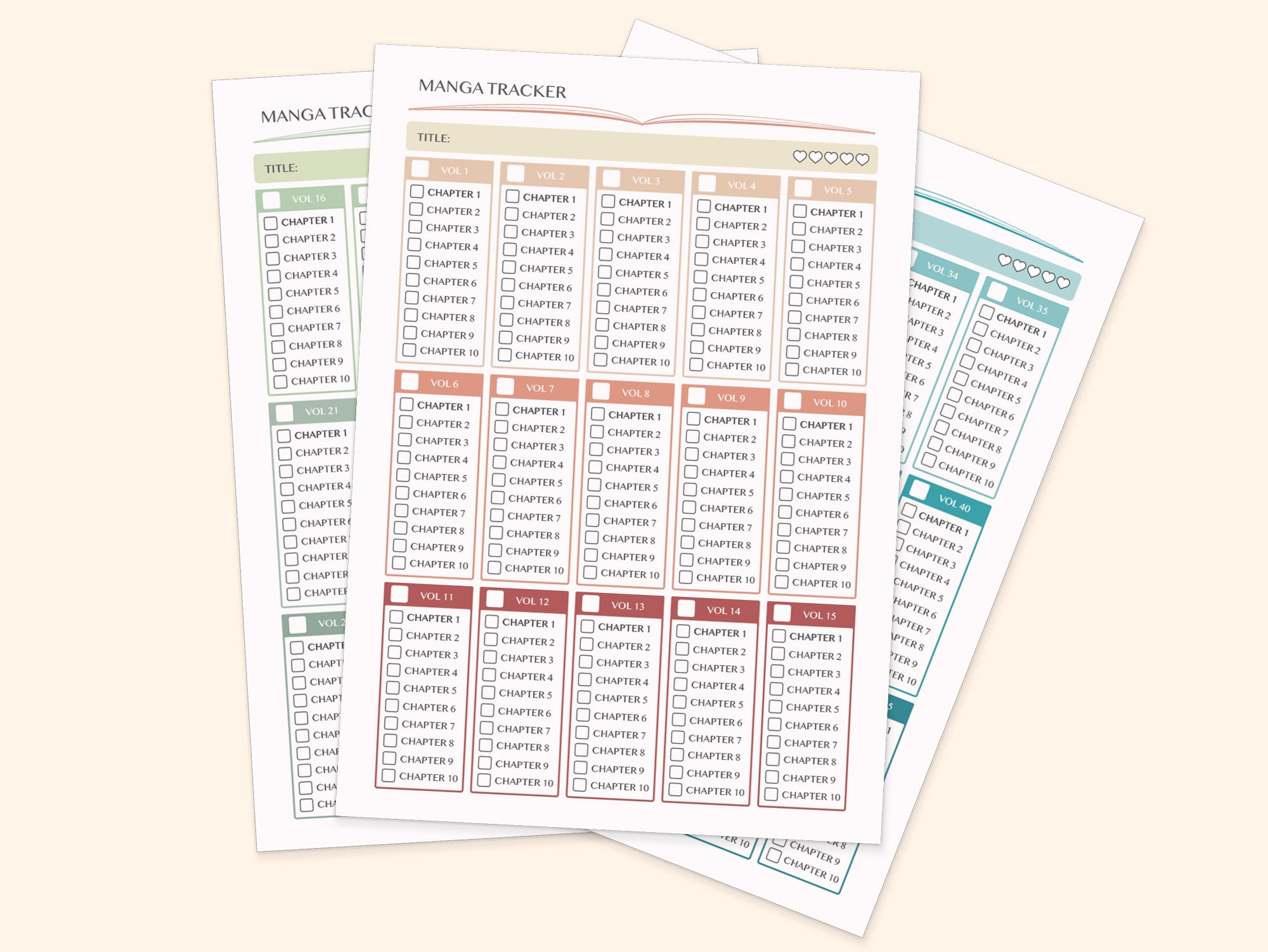 Digital or Printable Manga Tracker, Manga Reading Journal, Manga ...