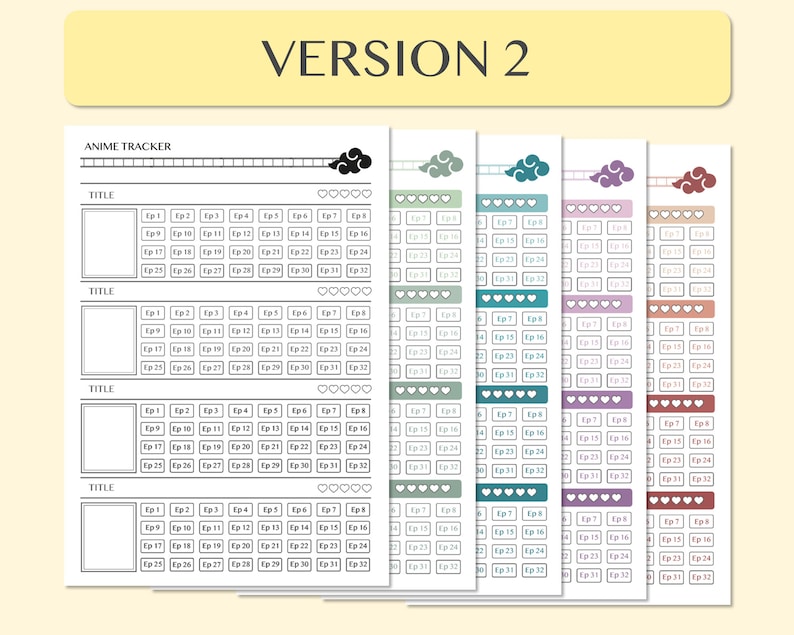 Printable & Fillable Anime Tracker, Anime Log, Watching Planner, Anime ...
